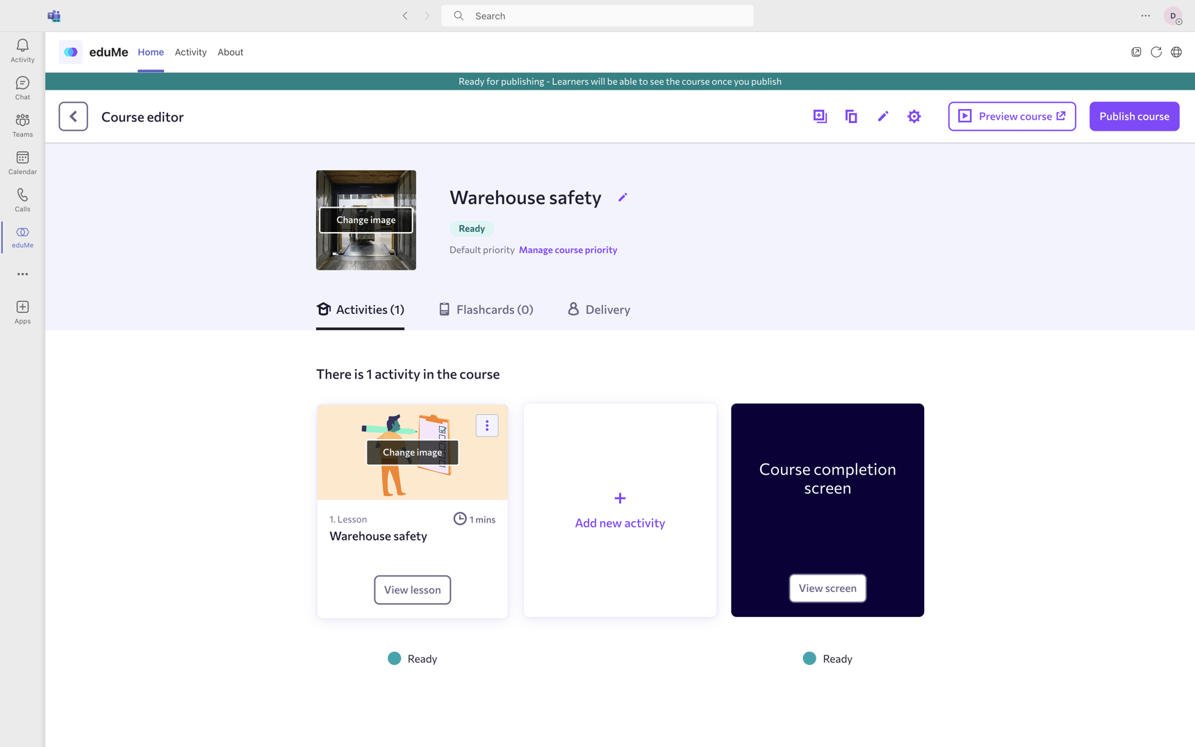 Sharing eduMe Courses in Microsoft Teams