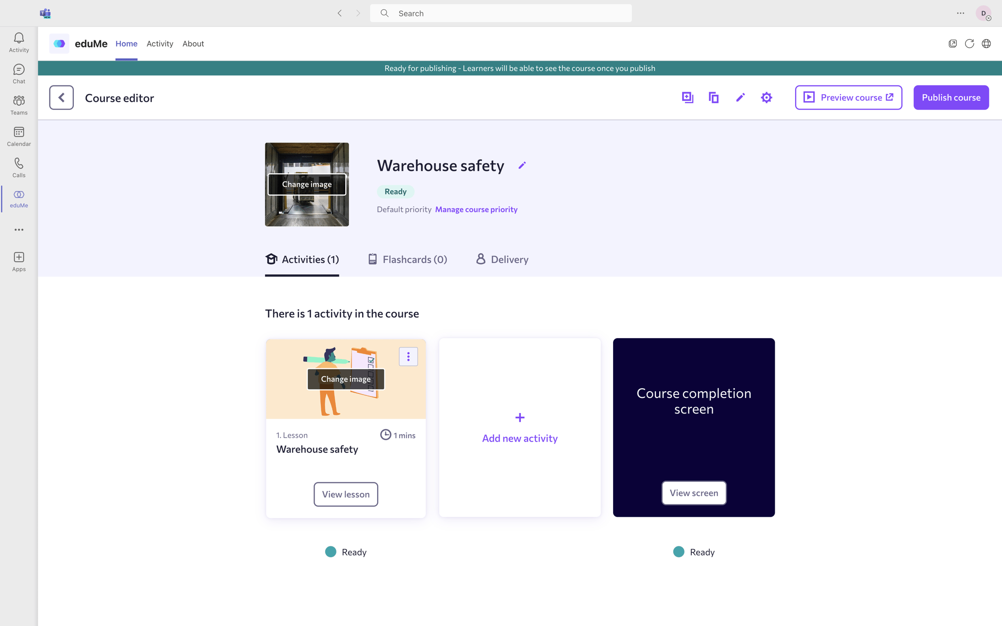 Sharing eduMe Courses in Microsoft Teams