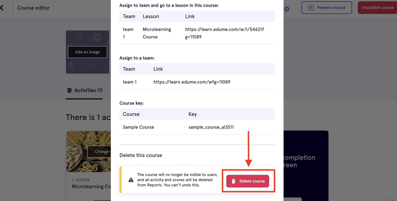 Adding a Course