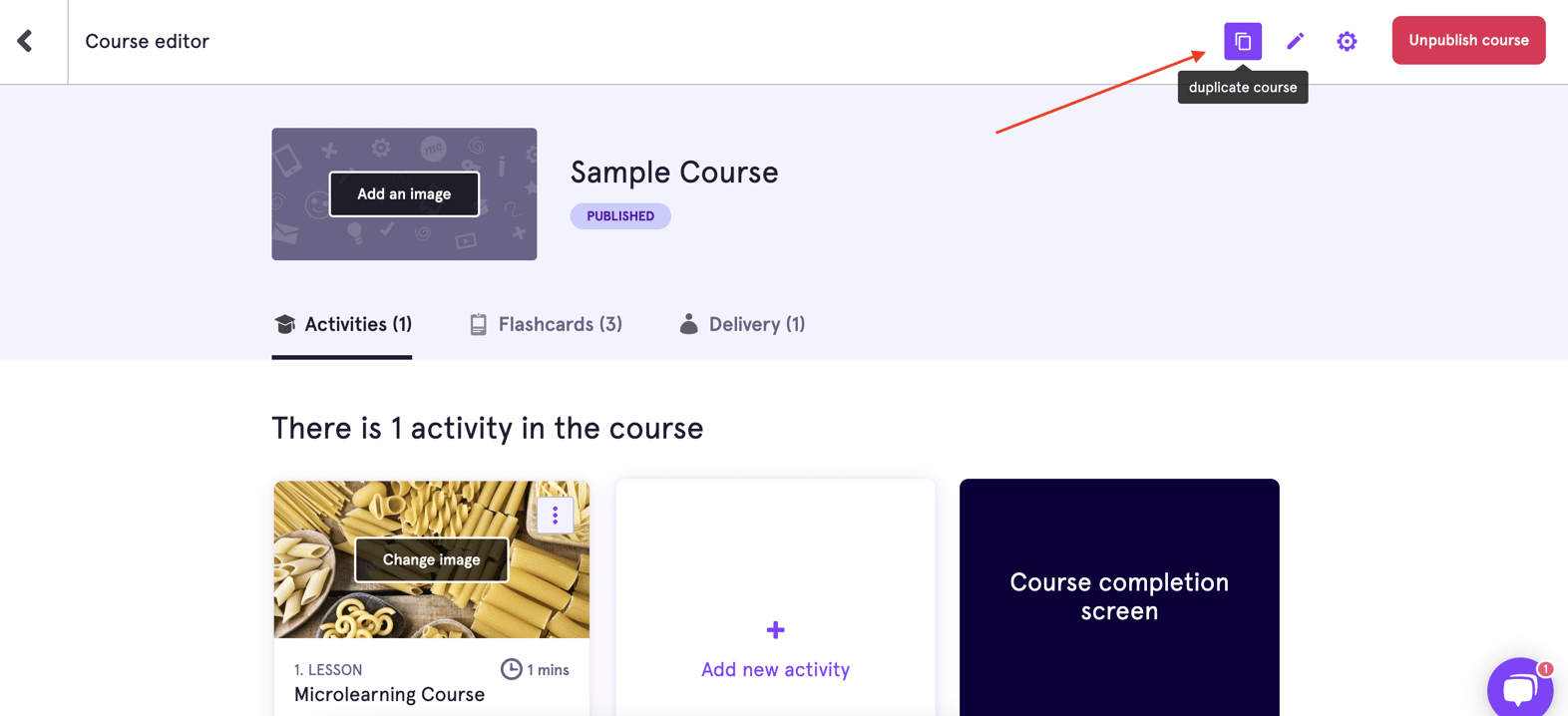 Duplicating a course