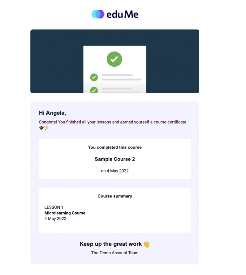 Course Completion Certificates